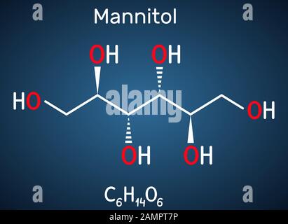 Mannitol, sugar alcohol, a sorbitol isomer molecule. It is used as a ...