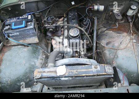 UAZ Patriot, close-up of the engine, front view. Internal combustion ...