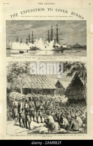 BURMA Second Anglo-Burmese War A Burmese dance 1853. Illustrated Stock ...