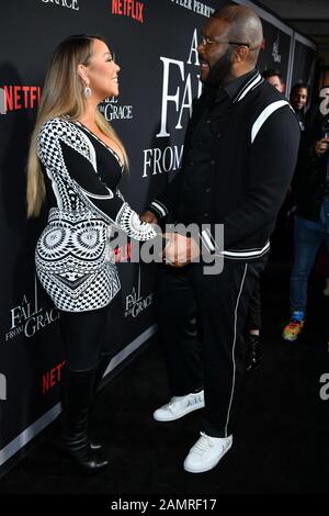 Mariah Carey and Tyler Perry attend premiere of Netflix A Fall From ...