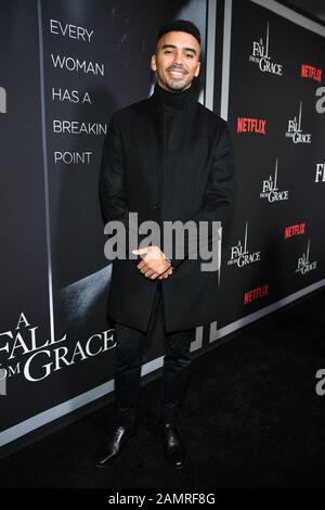 Matthew Law attends premiere of Netflix A Fall From Grace at Metrograph ...