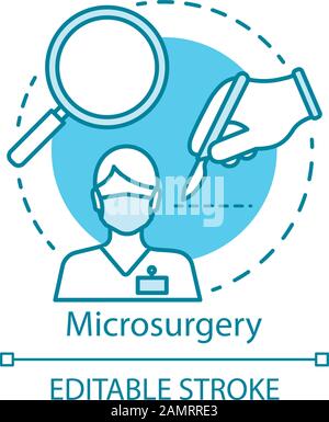 Microsurgery concept icon. Operating microscope idea thin line ...