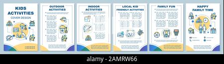 Kids activities brochure template layout. Happy family time. Flyer ...