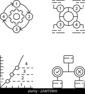 Design phase linear icons set. Ideation, Conceptualization ...