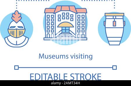 visiting family line icon, outline symbol, vector illustration, concept ...