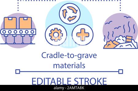 Processing waste materials icon outline vector. Trash recycling. Rubbish sorting segregation ...