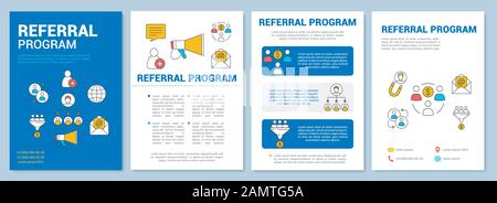 Marketing referral program brochure template layout. Refer a friend ...