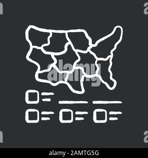 Cartogram linear icon. Diagram. USA map with statistics. Geographical ...