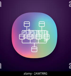 Network diagram app icon. Cluster diagram. Network graphical chart ...
