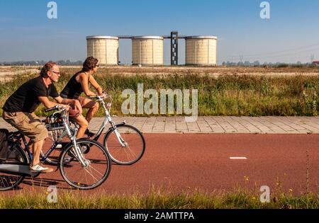 Amsterdam, the Netherlands, bike path, bicycle highway, part of the ...
