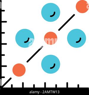 Horizontal dot plot infographic chart design template for dark theme ...
