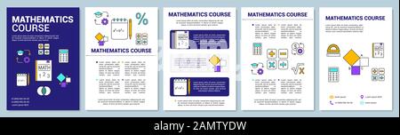 Mathematics lessons brochure template layout. Flyer, booklet, leaflet ...