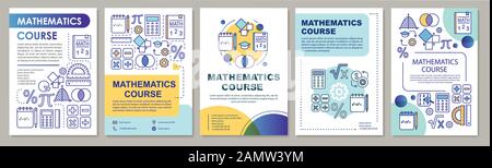 Mathematics lessons brochure template layout. Flyer, booklet, leaflet ...