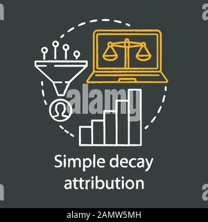 Attribution modeling chalk concept icon idea. Digital marketing benefit ...