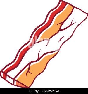 Cartoon lard meat icon. Pork gourmet bacon isolated on white background ...