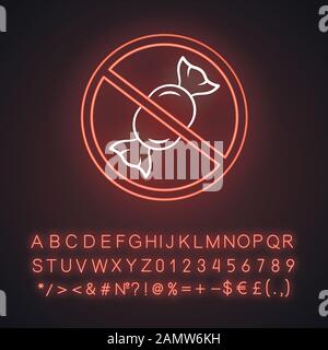 No sweets and candies prohibition sign isolated on white background ...