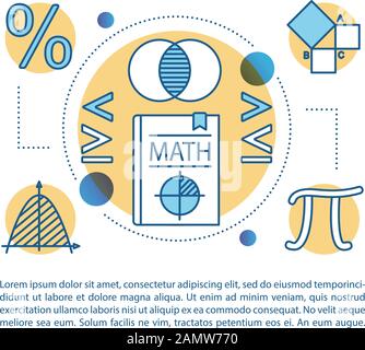 Basic maths lessons article page vector template.Mathematics, algebra ...