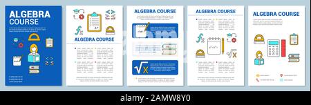 Mathematics lessons brochure template layout. Flyer, booklet, leaflet ...