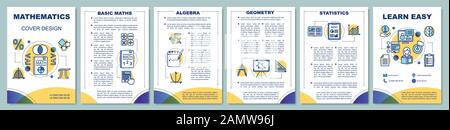 Mathematics lessons brochure template layout. Flyer, booklet, leaflet ...