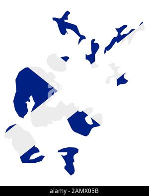 Flag in map of Orkney Stock Photo - Alamy