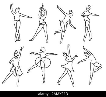 Continuous line drawing of dancing woman Stock Vector Art ...