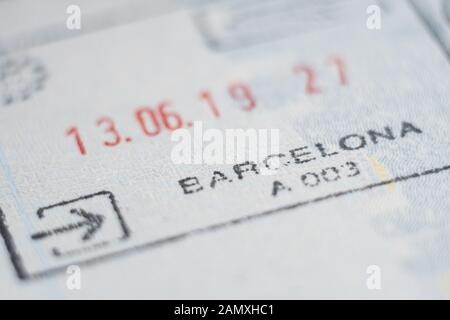 Customs security check at Barcelona airport, Spain Stock Photo - Alamy