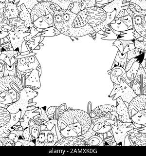 Coloring book with forest animals 3 Stock Vector Image & Art - Alamy