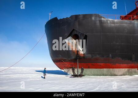 50 years of victory (Russian Icebreaker) on ice at the geographical ...