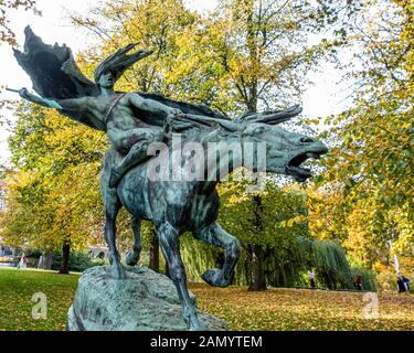 Valkyrie statue 1908 in Copenhagen, Denmark; by Stephan Abel Sinding ...