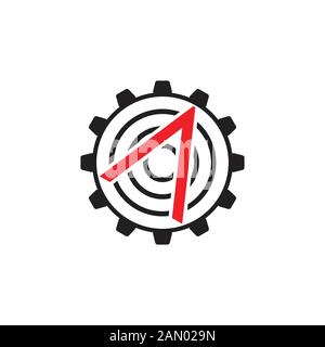 arrow cog machine industrial logo vector Stock Vector Image & Art - Alamy