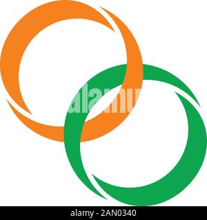 linked circle colorful object 3d logo vector Stock Vector Image & Art ...
