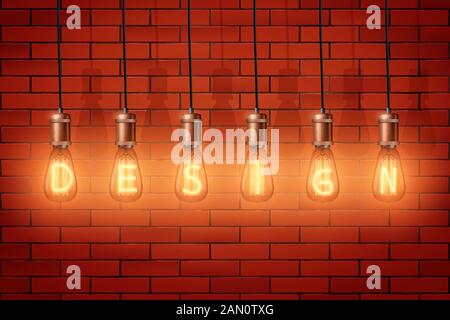 Light bulb letters. Retro text, lightbulb alphabet and numbers. Vintage ...
