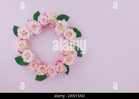 wedding frame invitation card with flower and leaves. copy space for ...