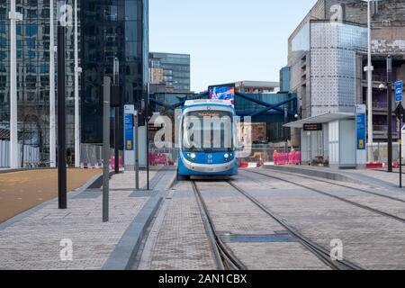 The recently finished extension of the tram line in Broad Street ...
