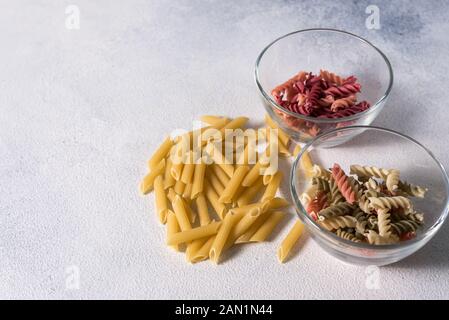vegetarian healthy pasta, vertical background. Copy space Vegetarian ...