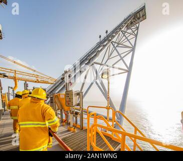 Offshore Production Rig Fire Team Stock Photo - Alamy