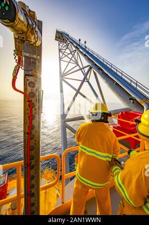 Offshore Production Rig Fire Team Stock Photo - Alamy