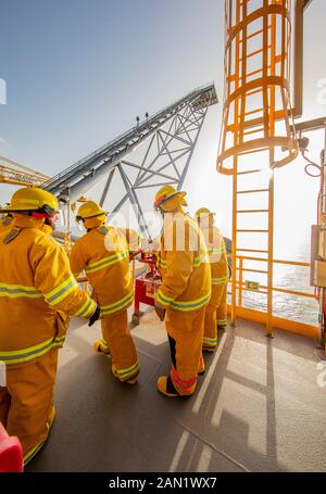 Offshore Production Rig Fire Team Stock Photo - Alamy