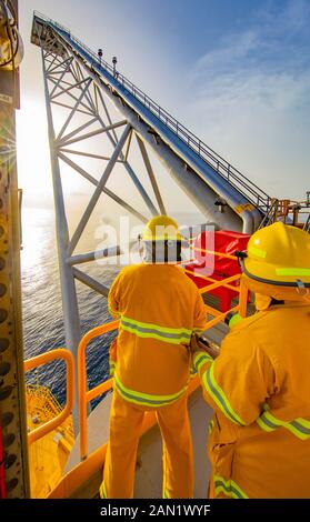 Offshore Production Rig Fire Team Stock Photo - Alamy