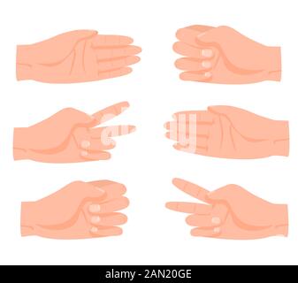 Realistic background with rock paper scissors hand game process ...