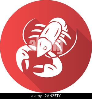 Crayfish glyph icon. Underwater sea animals, lobster. Healthy nutrition ...
