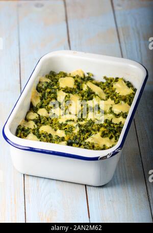 bavarian spinach spaetzle in a casserole Stock Photo - Alamy