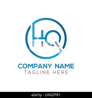 HQ Letter Logo Design Vector Template. Alphabet Initial Letter HQ Logo ...