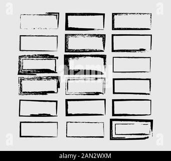 Rough edge rectangle shape collage. Paper torn, jagged edge rectangle ...