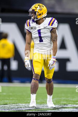 January 13, 2020: LSU wide receiver Justin Jefferson (2) runs with the ...