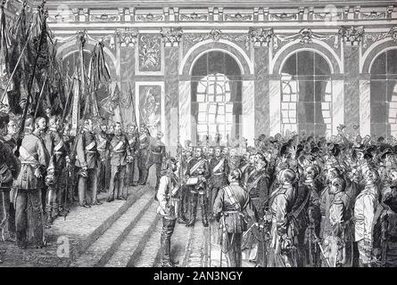 Emperor William I, Kaiser Wilhelm I at his historical corner window ...