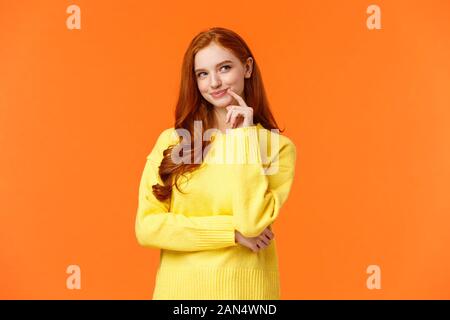 Mysterious and smart redhead creative girlfriend prepare perfect plan ...