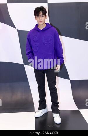 Chinese actor and singer Hou Minghao attends an activity in Beijing ...