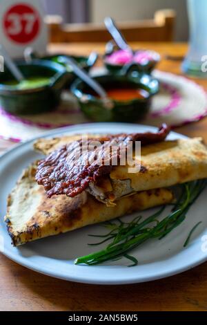 Tlayuda and oaxaca cheese traditional Mexican food from Oaxaca Mexico ...