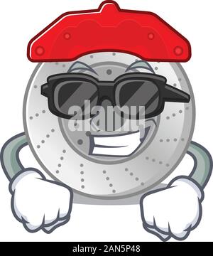 cool and funny car brake cartoon style wearing hat Stock Vector Image ...